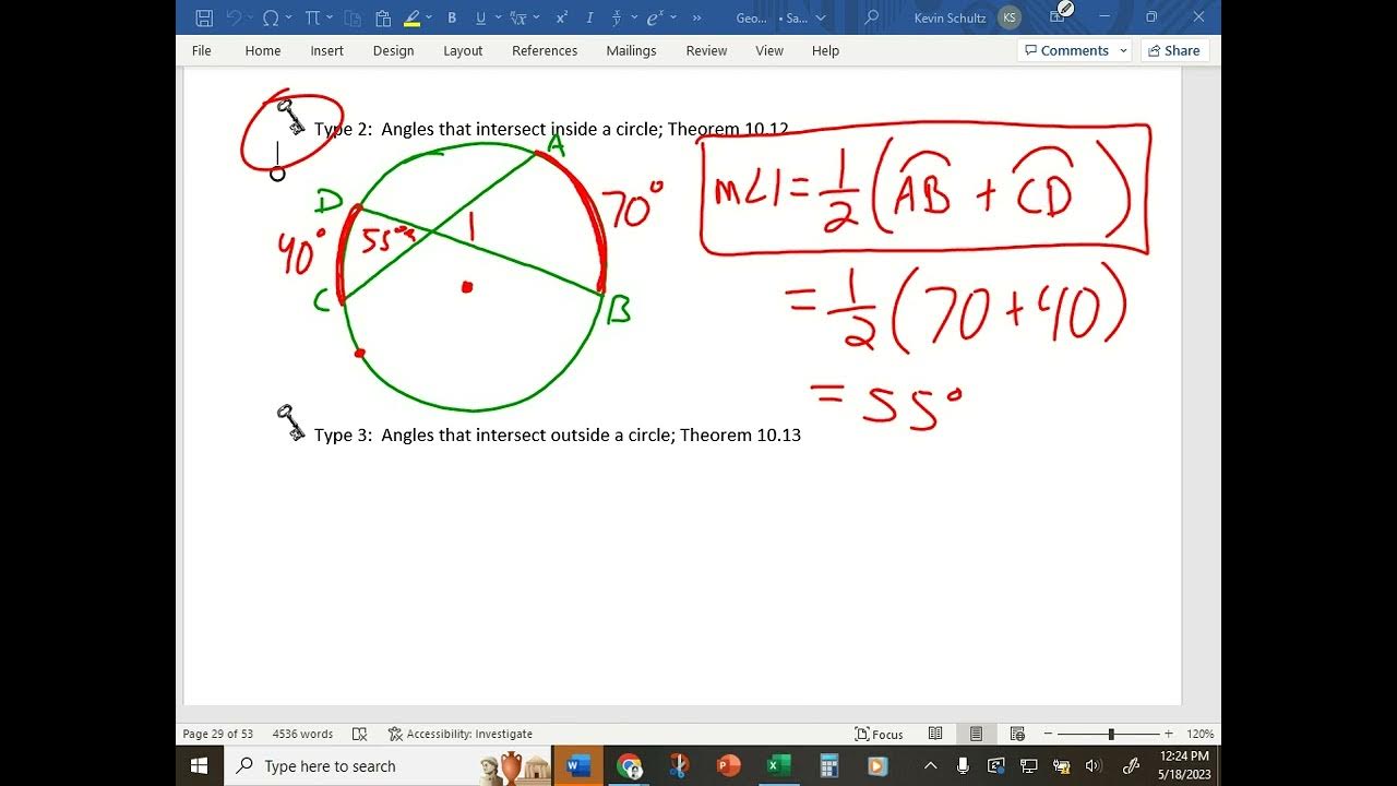 Geometry PO63 5/18/23...Angles Outside of Circles! - YouTube