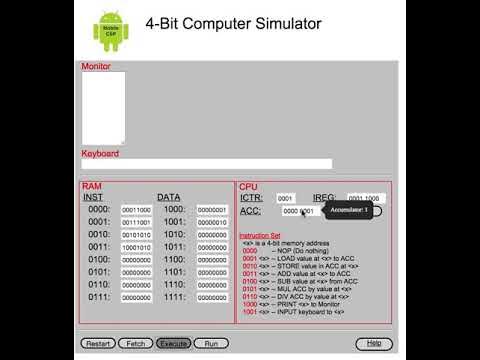 4-bit Computer Simulator - YouTube