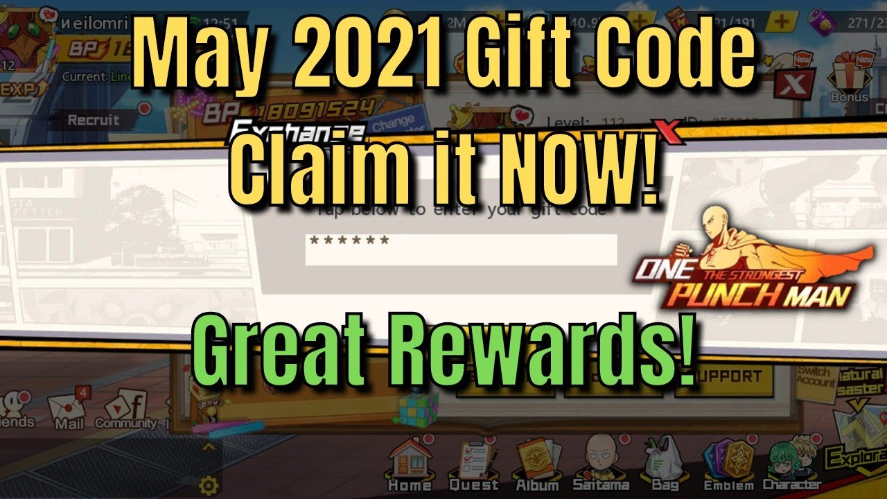 New Gift Code|May 9 2021|Unique Rewards - One Punch Man: The Strongest ...