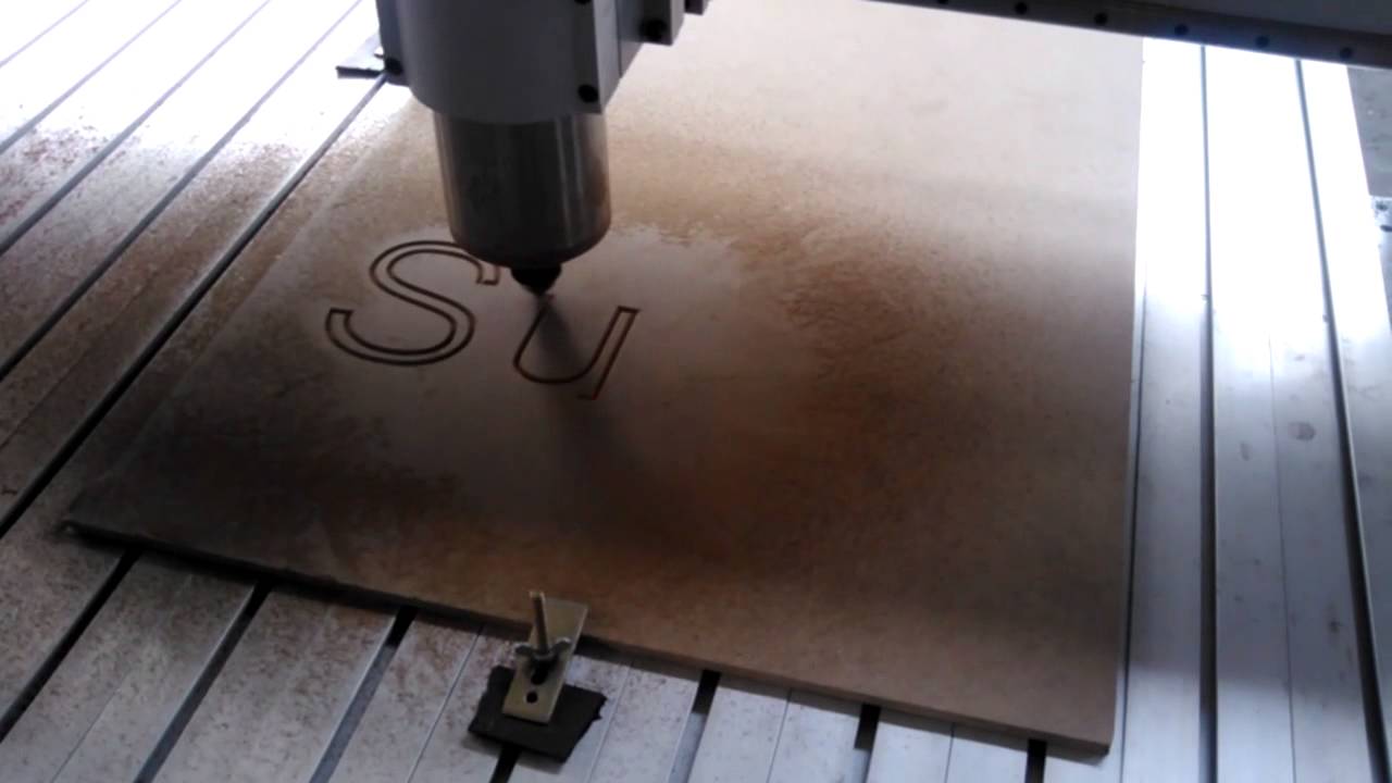 CNC Router machine carving letters - YouTube