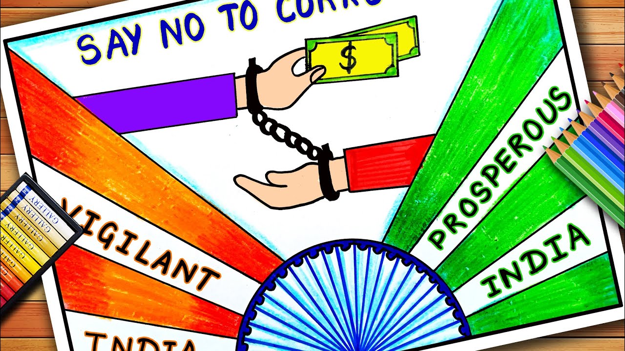 Vigilant India Prosperous India Drawing | Anti Corruption Drawing ...