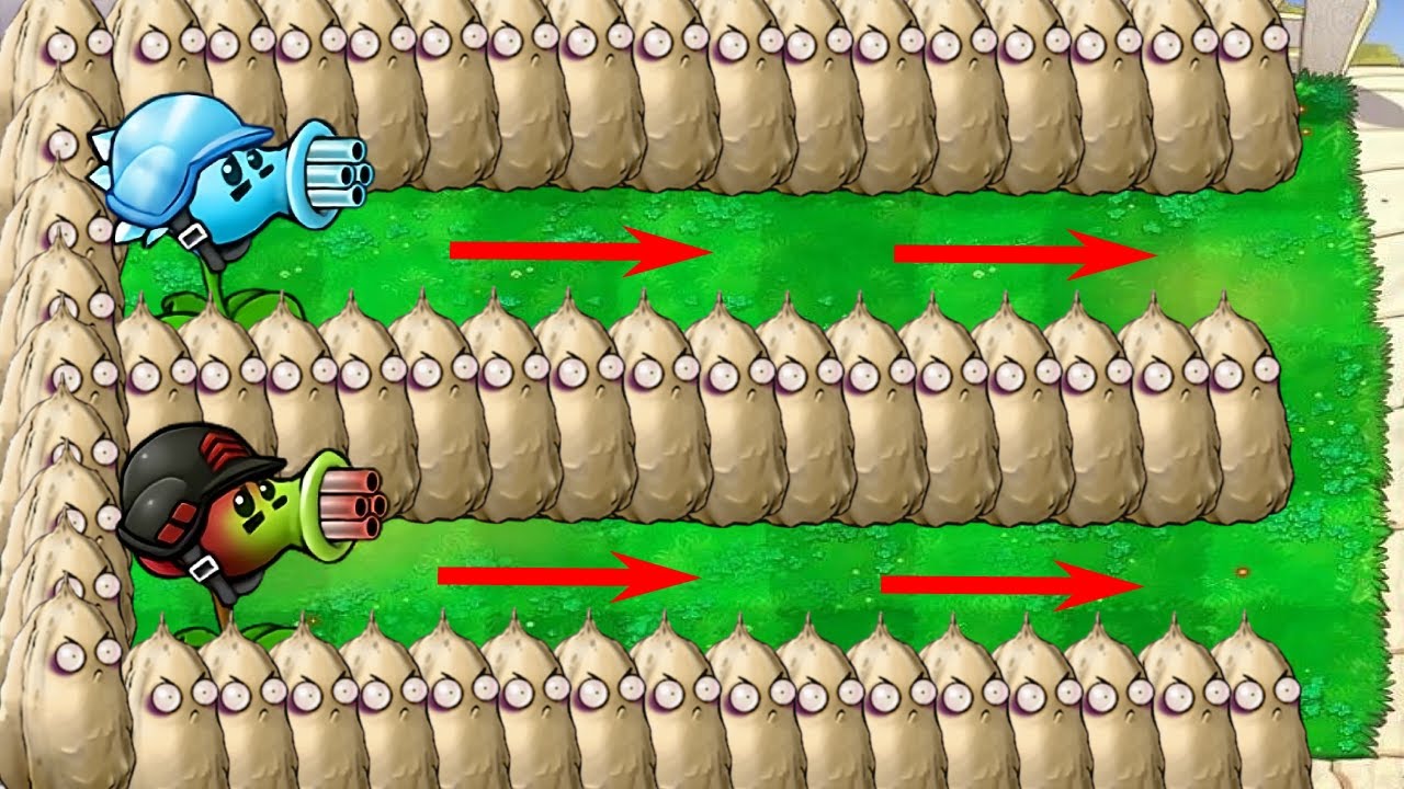 PvZ Fusion(-Cherry Gatling & Ice Gatling Vs 999 Foot Ball Zombies ...