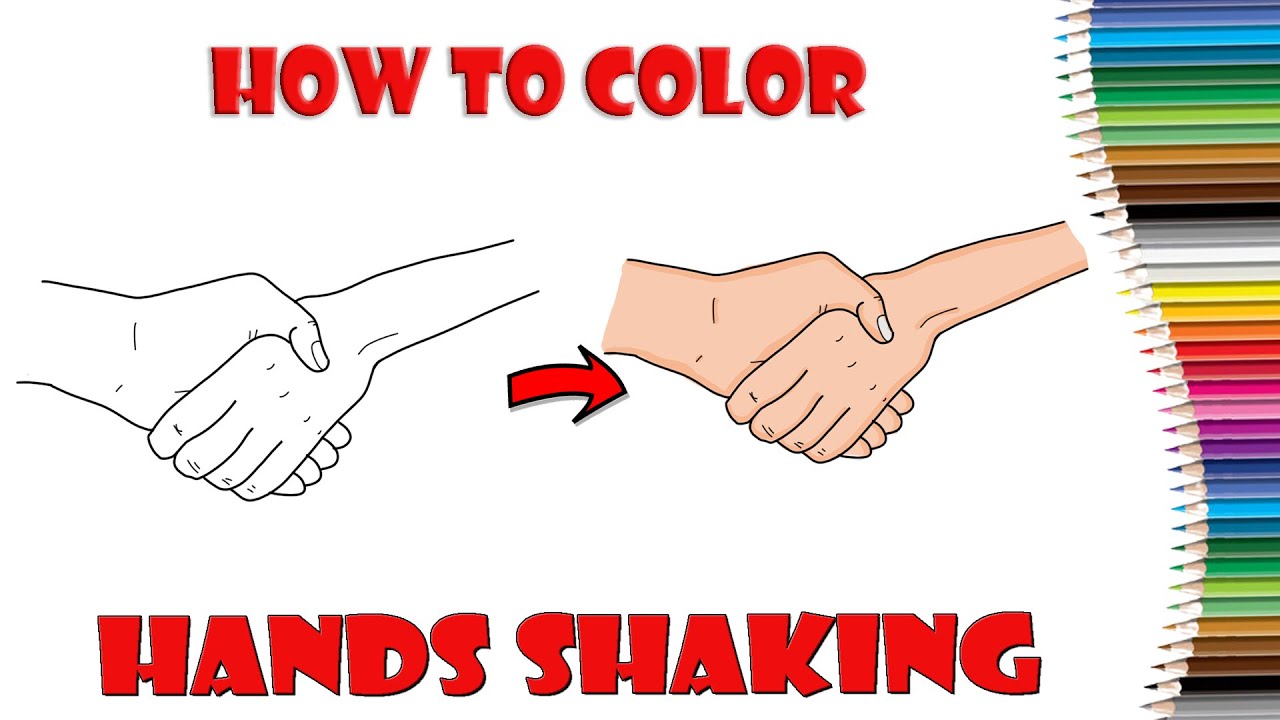 How To Color A Hand Shaking | Easy Coloring Guide for Kids - YouTube