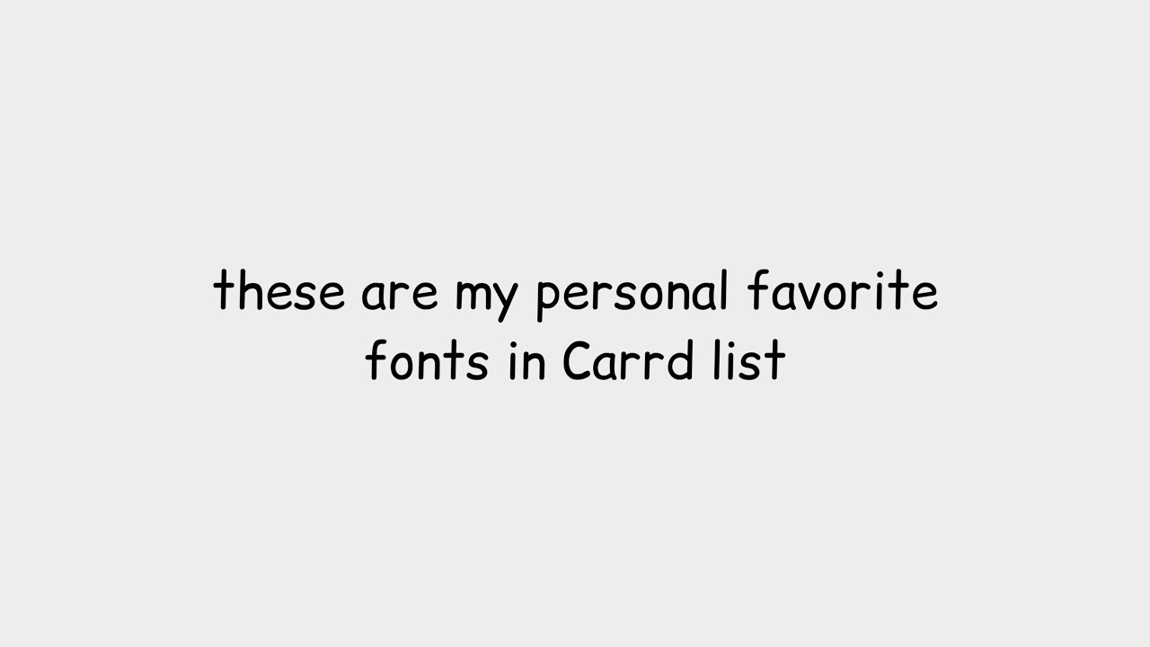 personal favorite carrd fonts (1) - YouTube