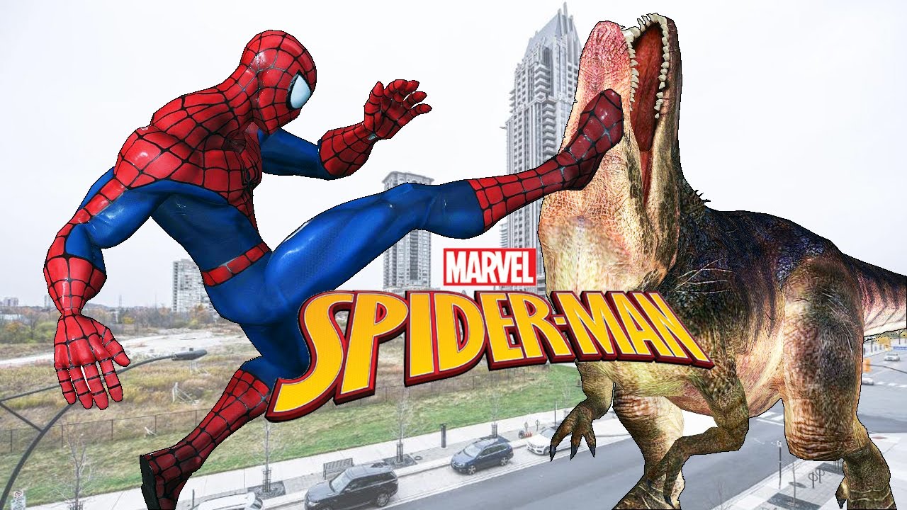 SPIDERMAN VS T-REX - TYRANNOSAURUS REX VS SPIDER-MAN | dino edge - YouTube