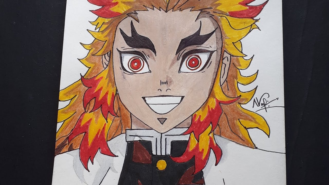 How to draw Rengoku 🎇 || Full Process || Demon slayer - YouTube