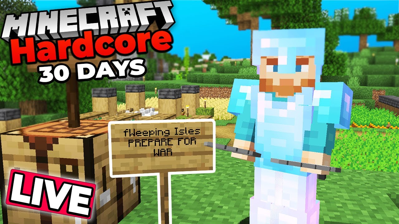 DEFENDING THE ISLAND in HARDCORE MINECRAFT! 30 Days Hardcore Challenge ...