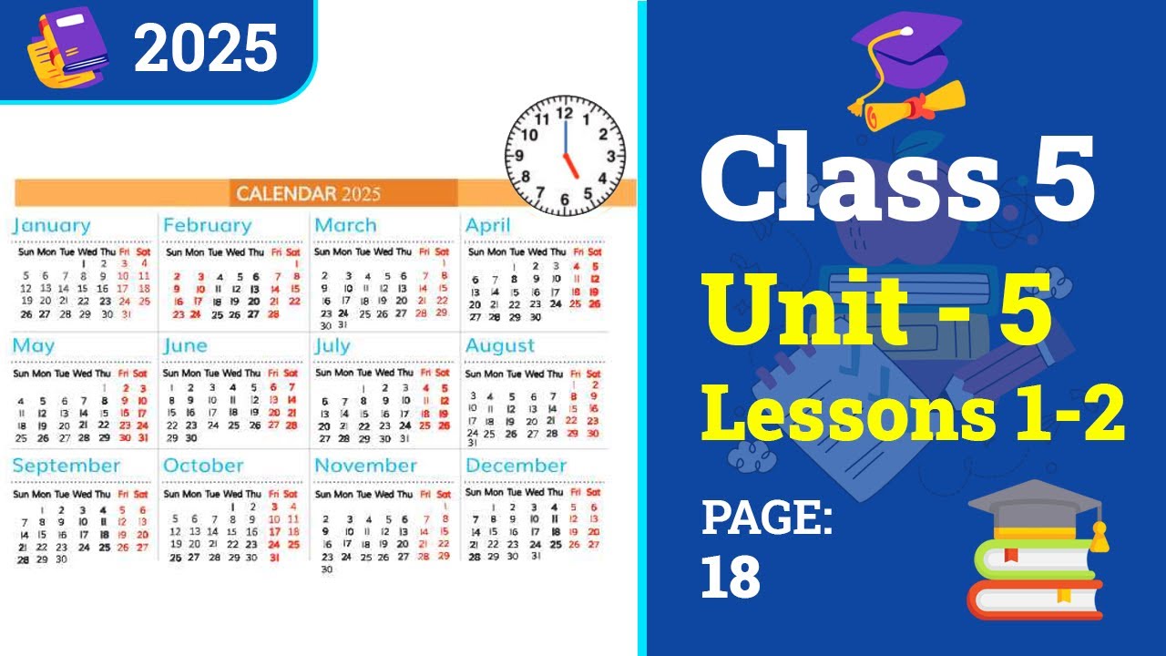 Class 5 English | Unit 5 | Lessons 1-2 | Days in a Calendar (Calendar ...