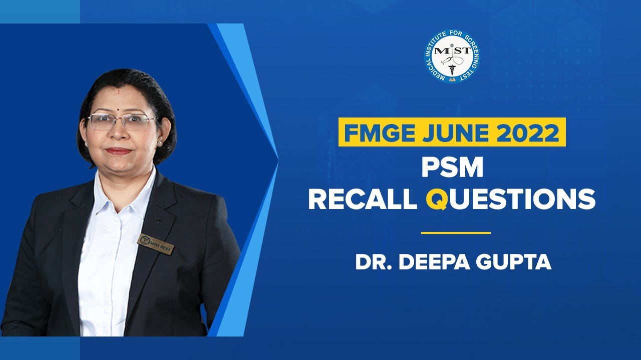 PSM RECALL QUESTIONS | Dr. Deepa Gupta | MIST FMGE - YouTube