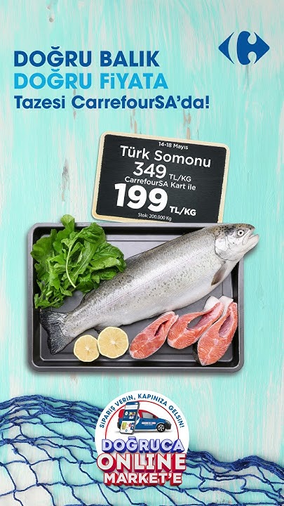 Türk somonu 199 TL/KG fiyatıyla CarrefourSA’da! - YouTube