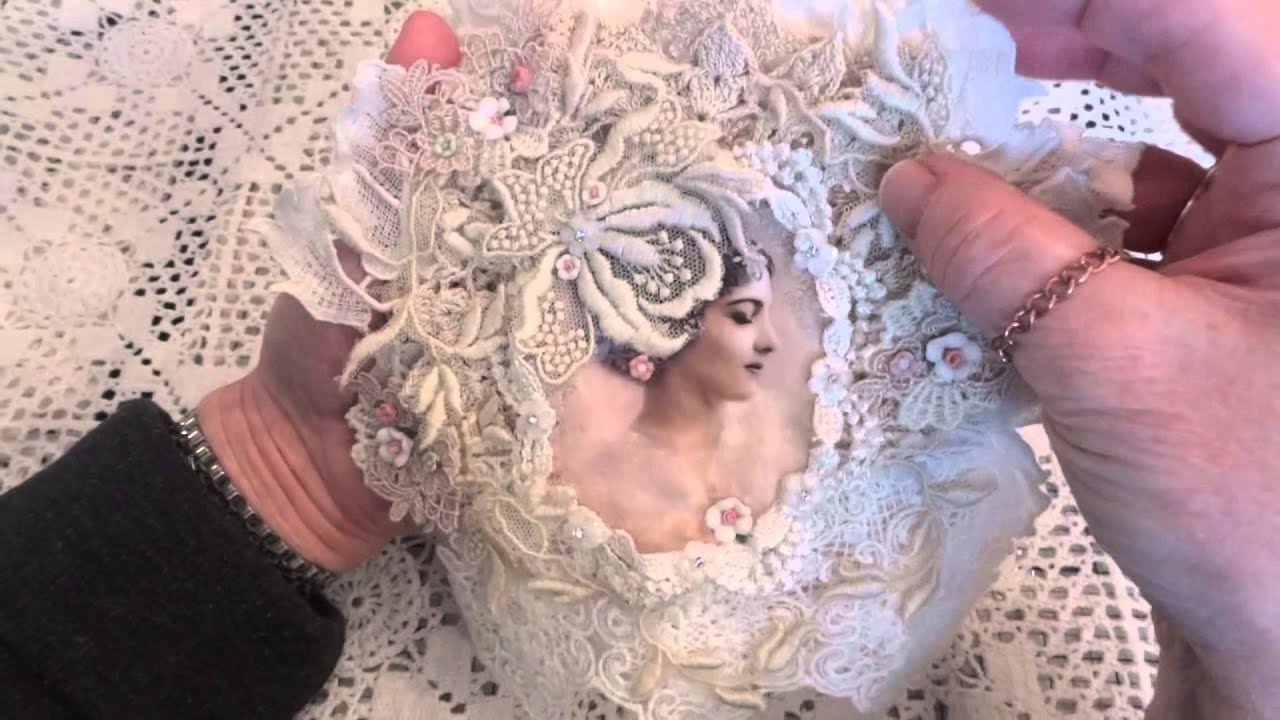 Project Share - Shabby Chic/Vintage Doily Wall Hanging for Diana! - YouTube