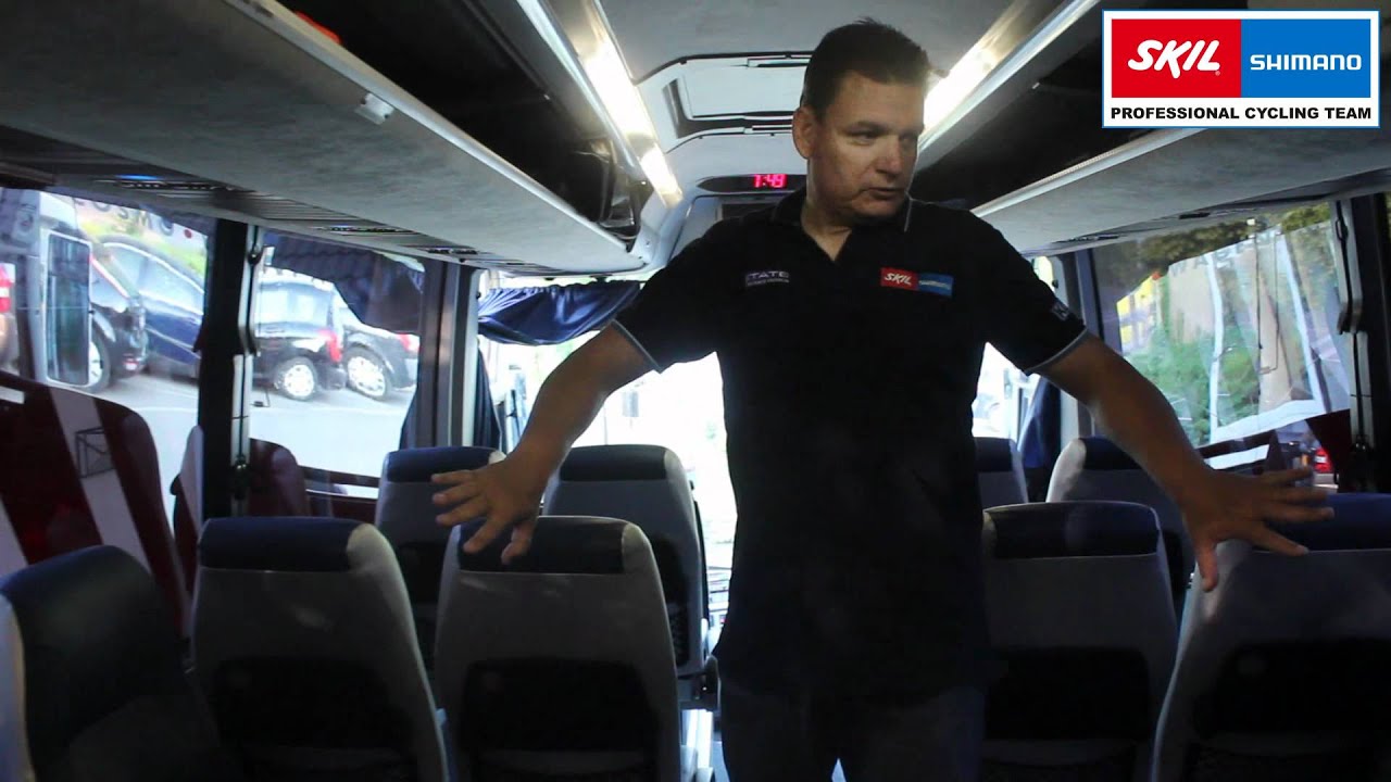 Tour inside the Skil-Shimano team bus - YouTube
