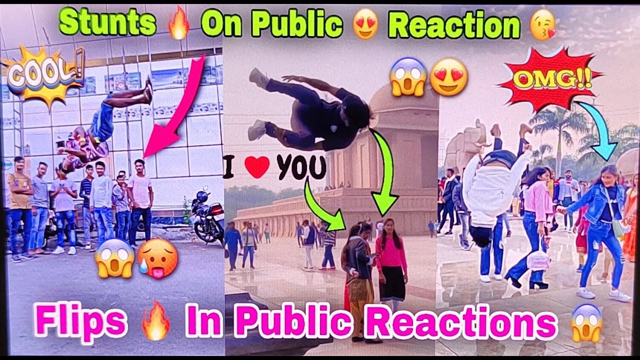 Cute 🥰 Girls Reacts 🤯 On Flips 🔥 | Flips In Public 🔥🤯 #flip # ...