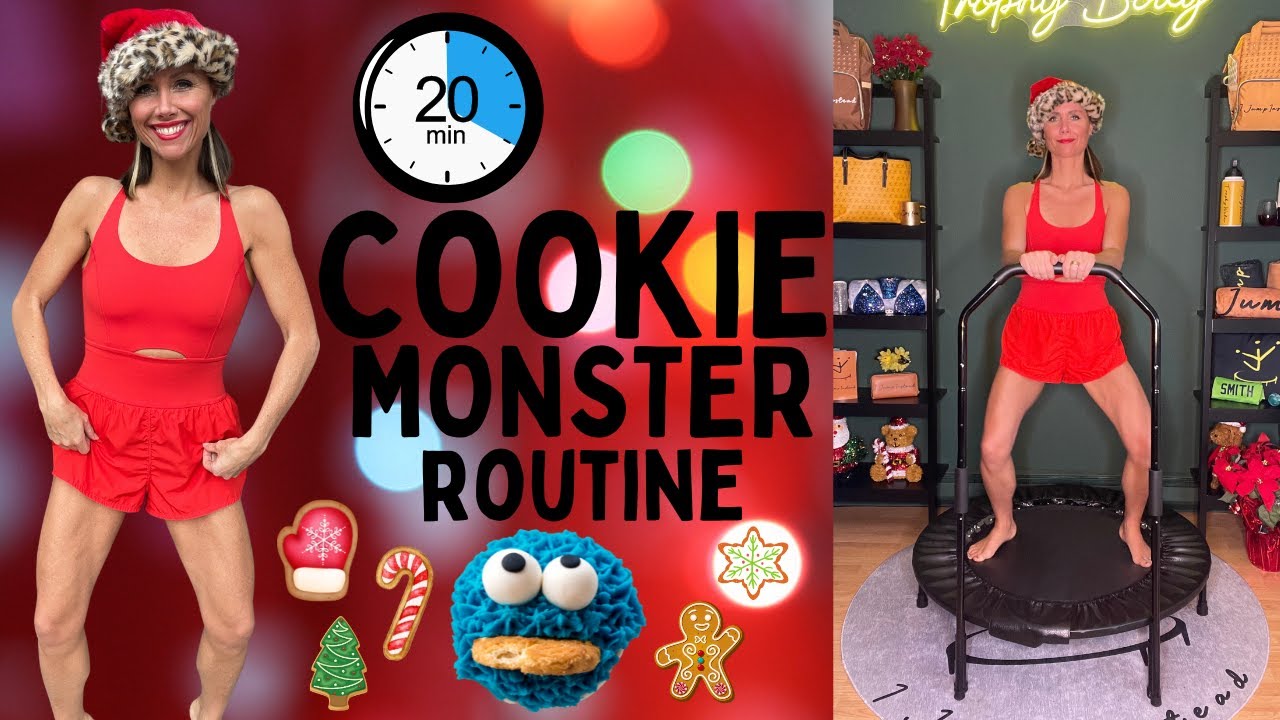 COOKIE MONSTER Routine 20 min LOWER BODY BLAST | Rebounder Workout ...