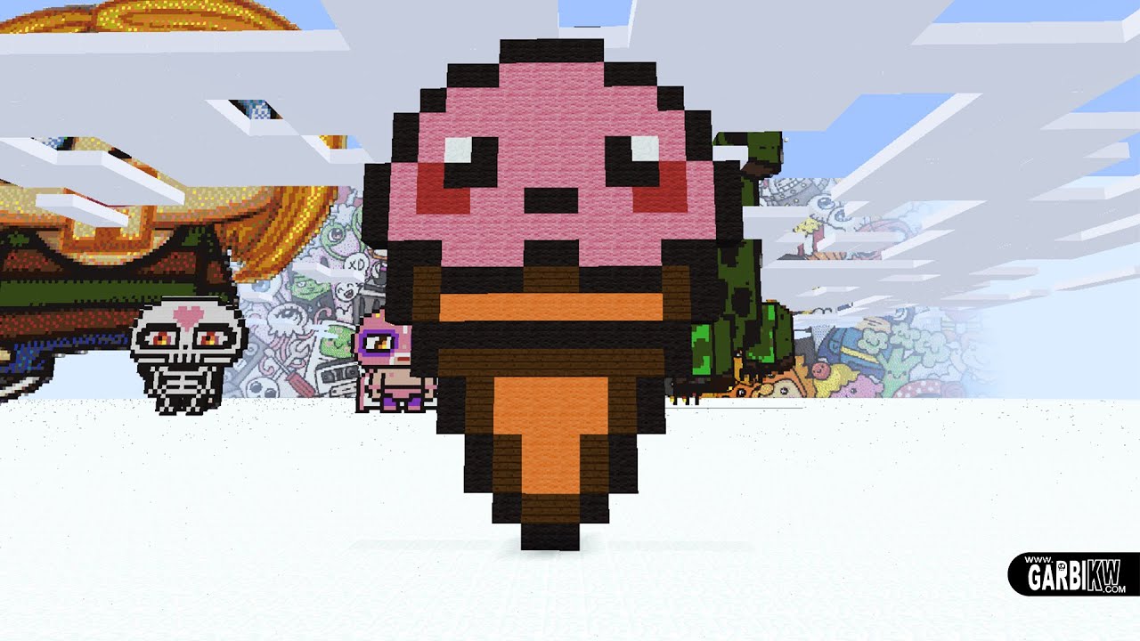 Geek Ice Cream 8 Bit Art Nerdy Video Game Minecraft Art