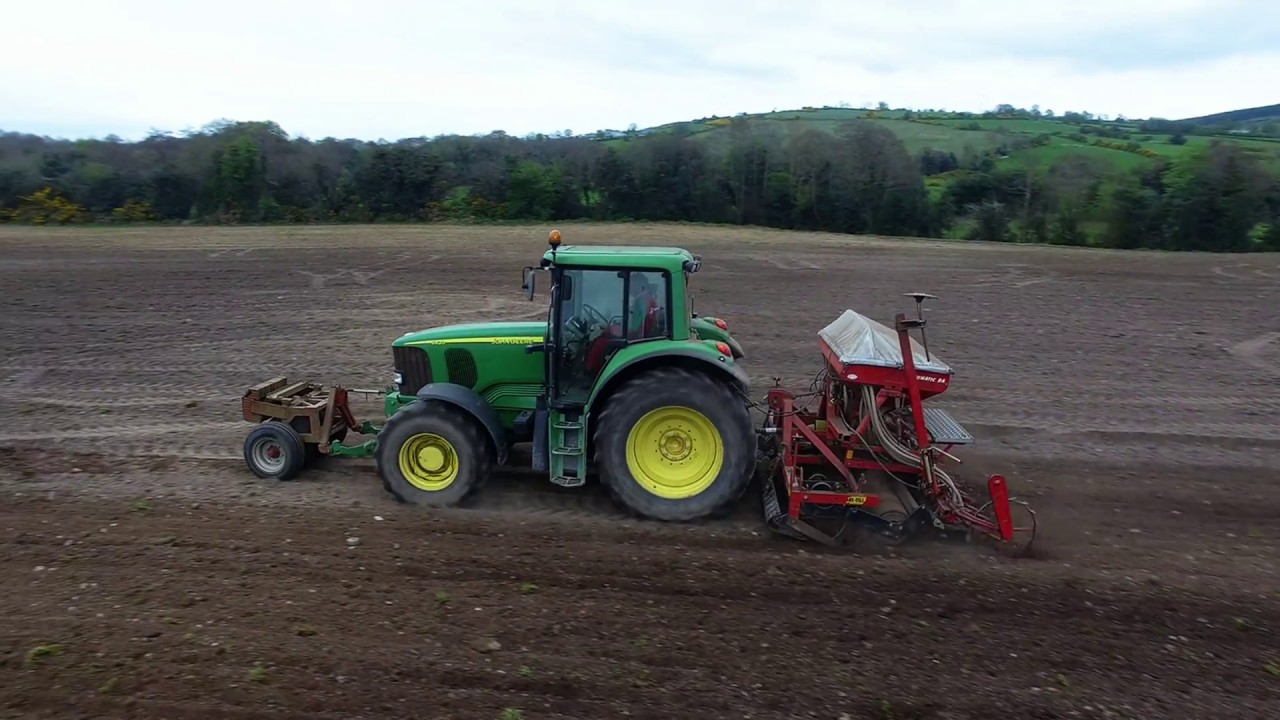 Sowing Barley and Top dressing. 4k - YouTube
