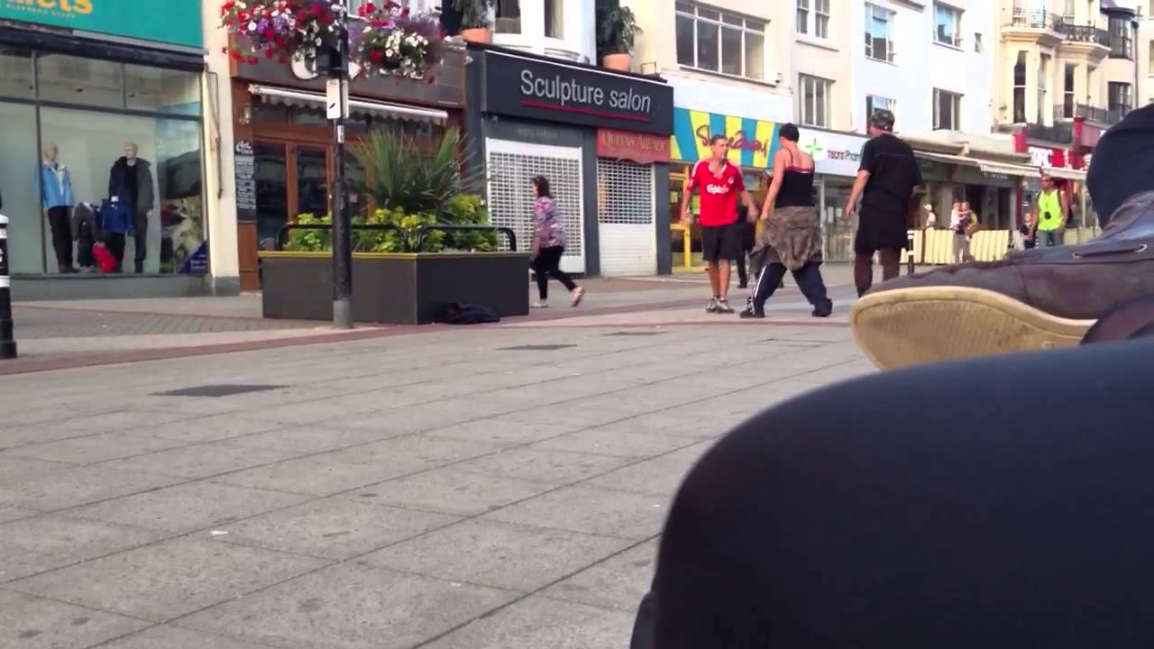 Drunk Liverpool fan hits woman - YouTube