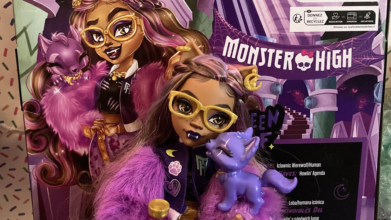 MONSTER HIGH G3 CORE REFRESH CLAWDEEN REVIEW & UNBOXING 💜🌙 - YouTube