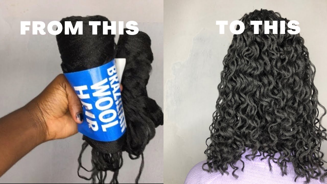 *Viral* DIY CURLY PONYTAIL WITH BRAZILIAN WOOL 😱 - YouTube