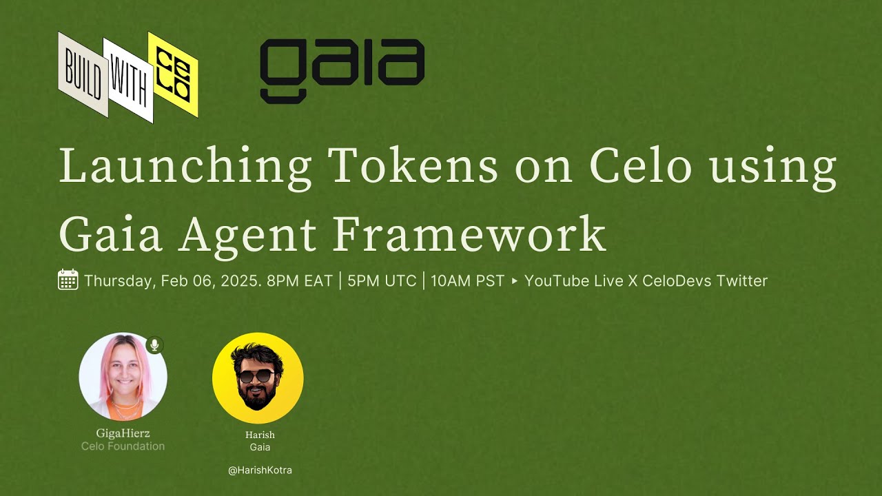 Launching Tokens on Celo using Gaia AI Agent Framework - YouTube
