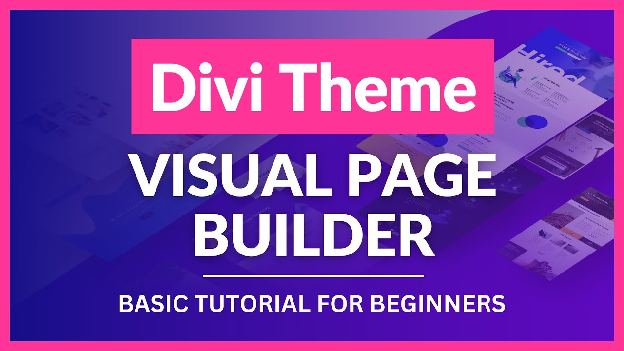 Divi Theme Visual Page Builder Basic Tutorial - YouTube
