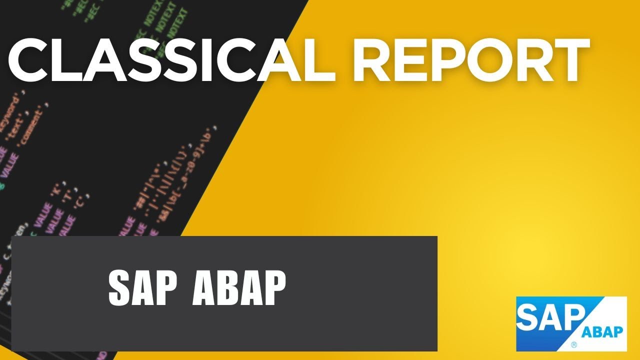 96 - ABAP Classical Report | Classical Report | ABAP Report | ABAP ...