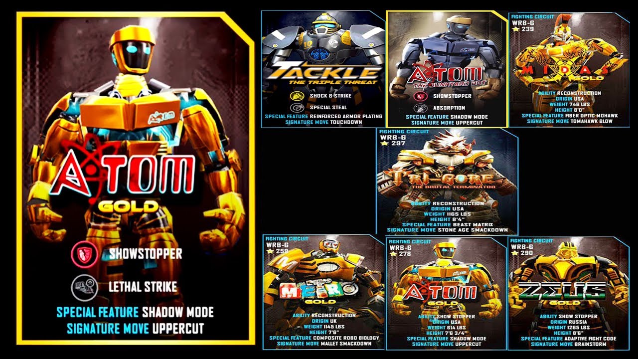 Real Steel WRB ATOM GOLD VS ATOM & ATOM GOLD & ZEUS GOLD & TRI GORE ...