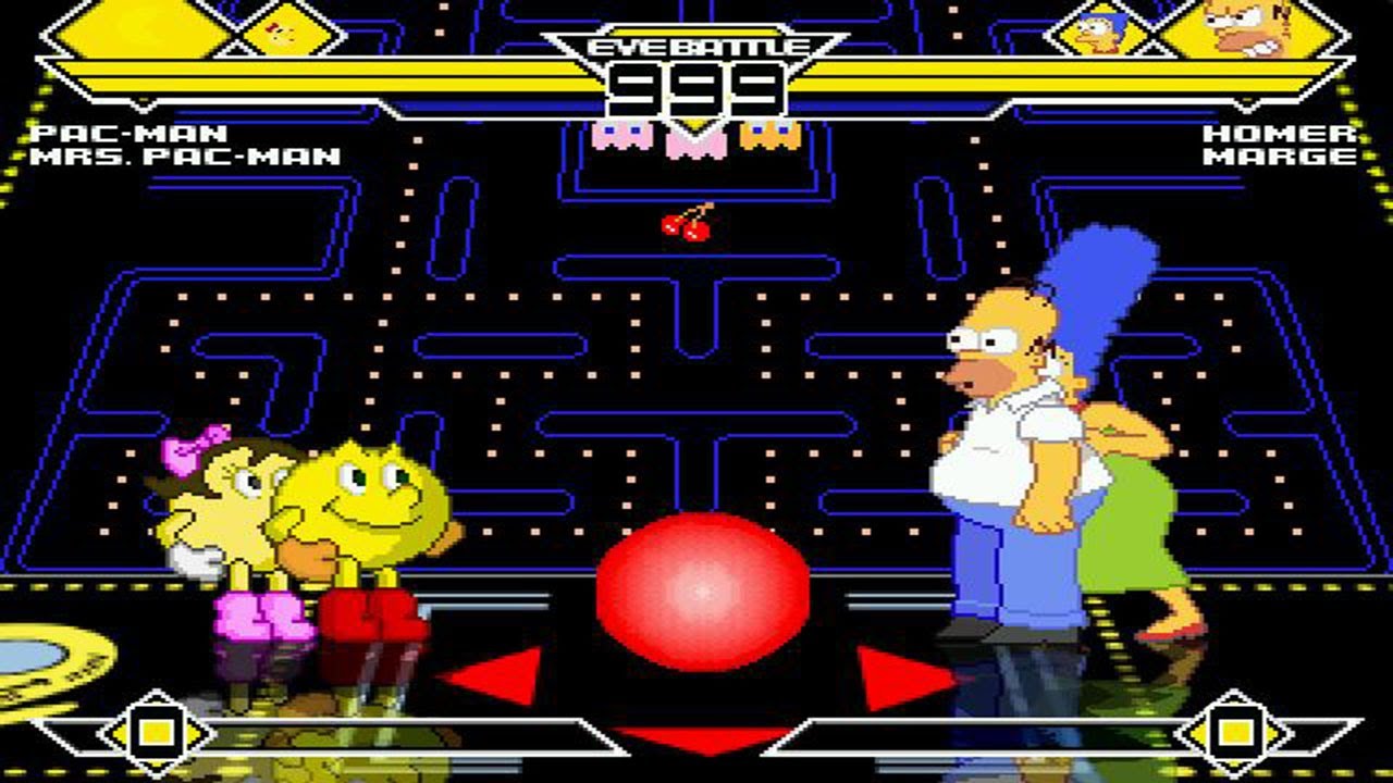 Pac-man & Mrs. Pac-man vs Homer Simpson & Marge Simpson MUGEN Battle 1. ...