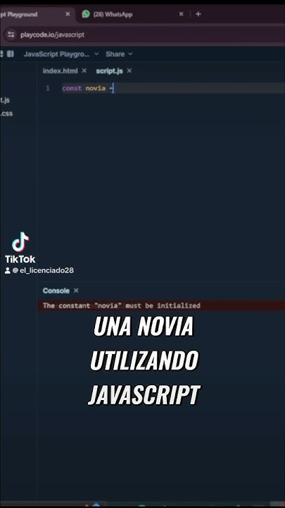 Creando Novia En Javascript 🥰 Programador Programmer Javascript Parati Coder Short Shorts
