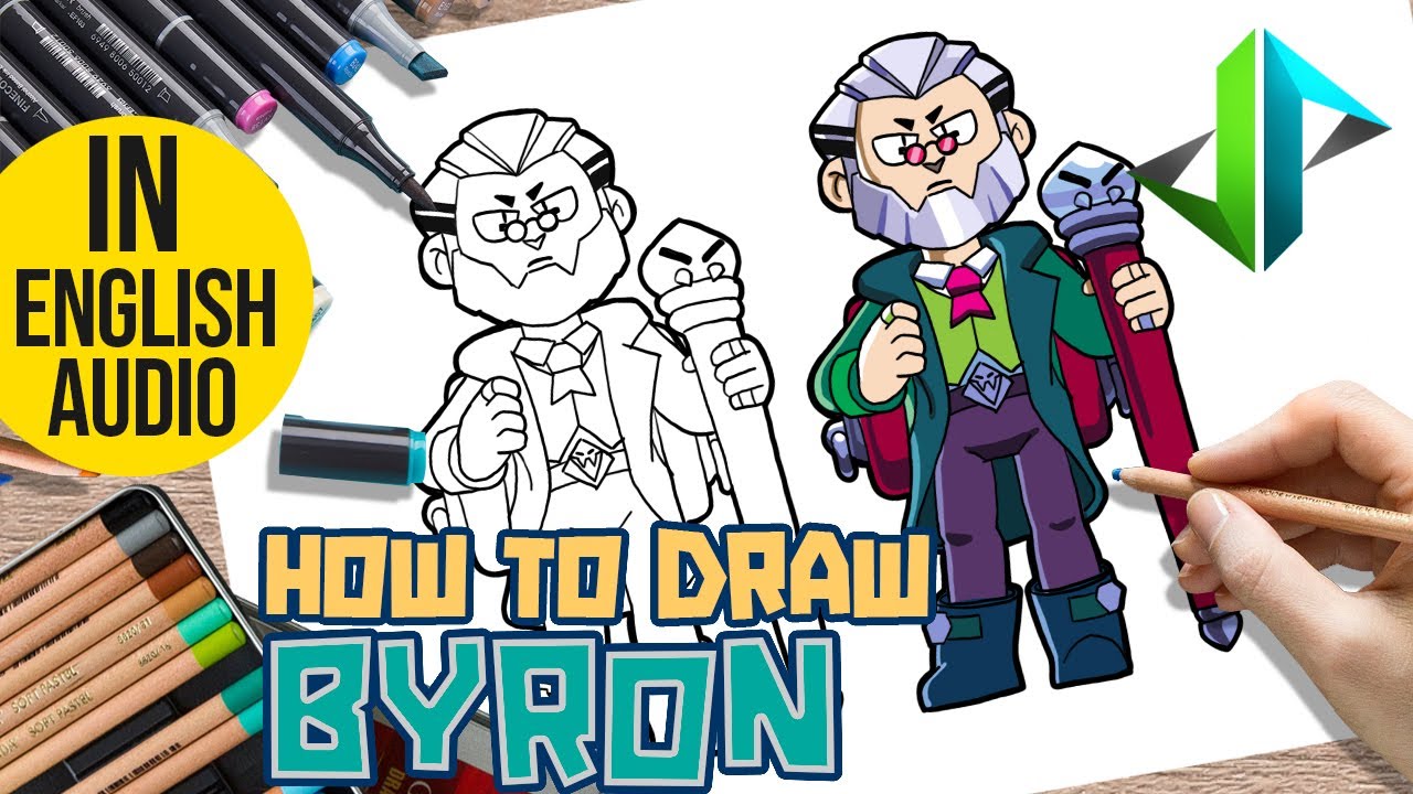 [DRAWPEDIA] HOW TO DRAW *NEW* BRAWLER BYRON from BRAWL STARS - STEP BY ...