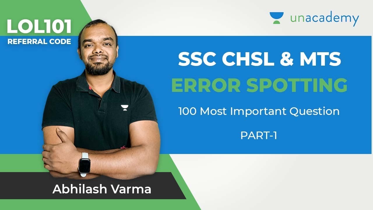 SSC CHSL MTS Error Spotting Part 1 100 Most Imp Questions