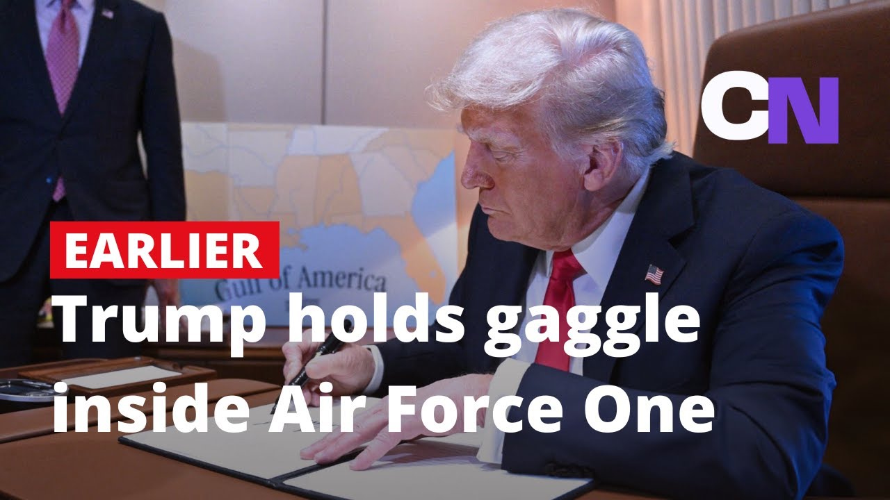 MOMENTS AGO: Trump holds a press gaggle inside the Air Force One - YouTube