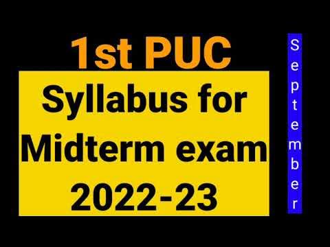 1st puc midterm exam syllabus 2022-23 Karnataka board - YouTube