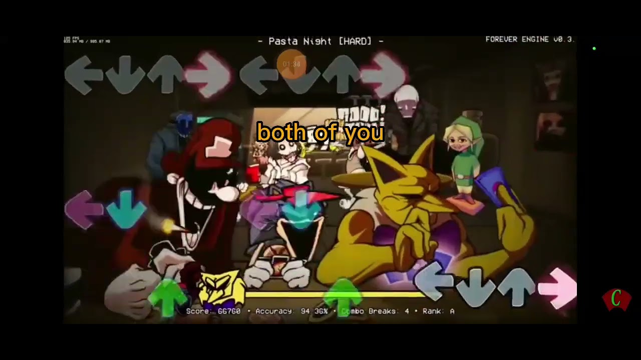 fnf pasta night with lyrics - YouTube