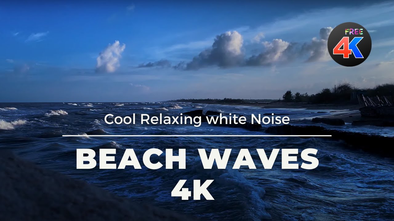 Beautiful Beach waves at Sunset | Relaxing ocean waves ( white noise ...