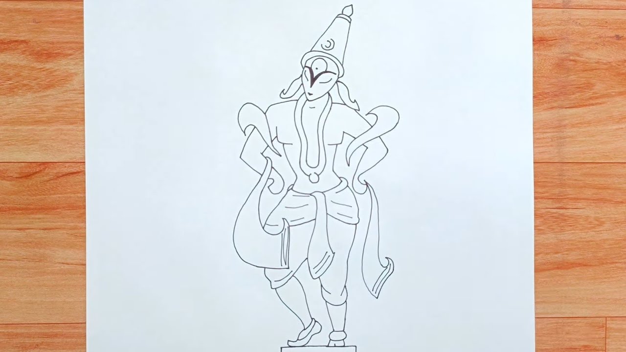 Lord Vitthal Drawing Easy step by step | How to Draw Lord Vitthal ...