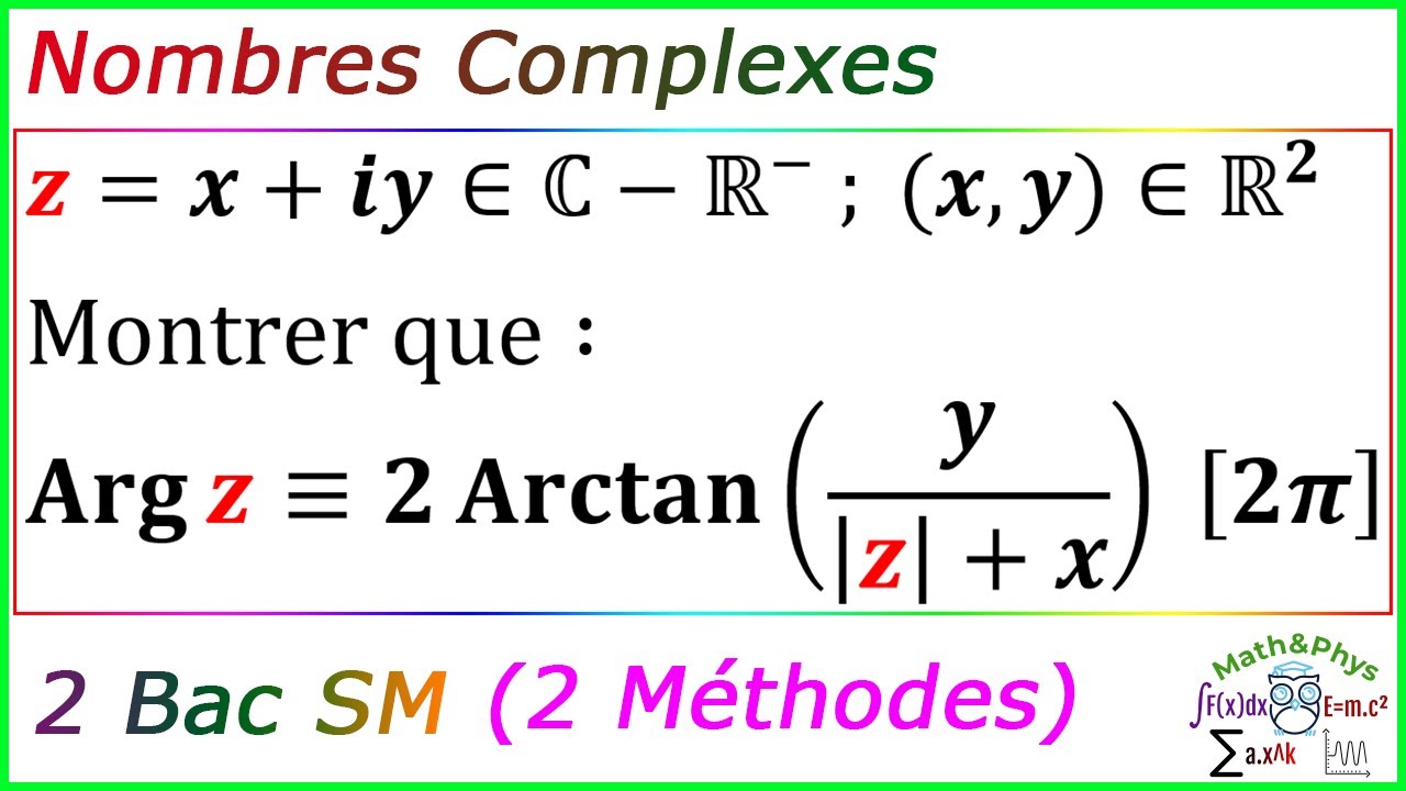 Les Nombres Complexes Argument Dun Nombre Complexe 2 Bac Sm