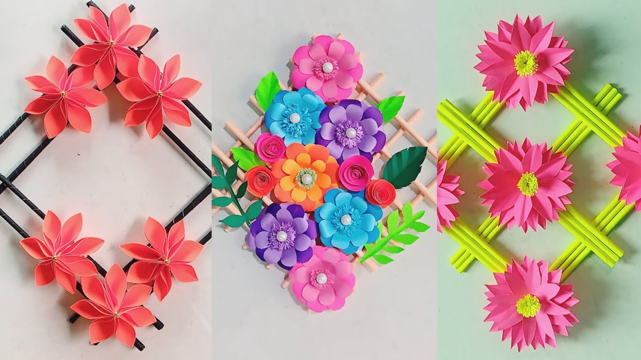 Different Types Of Wall Hangings Making Ideas//Beautiful Paper Crafts ...