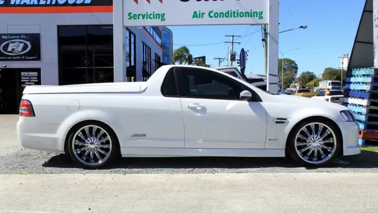 Holden VE Ute rolling 20 inch custom Chrome BSA BW 002 Wheels - YouTube