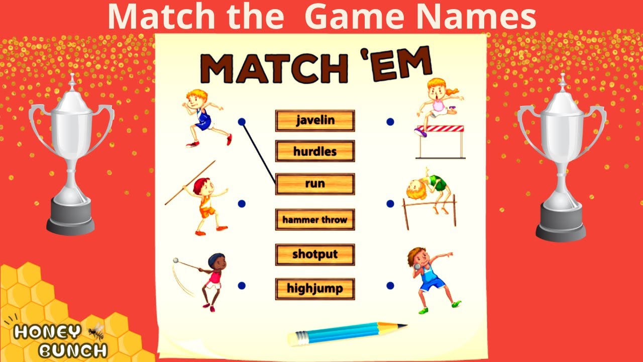 Match the game names | Kids Activity video | Learning for kids | Honey ...