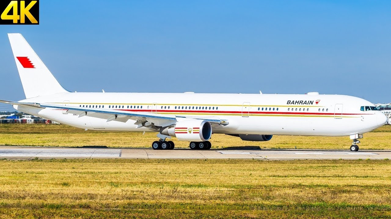 [4K] 767 Bahrain Royal Flight departing Paris Orly - YouTube