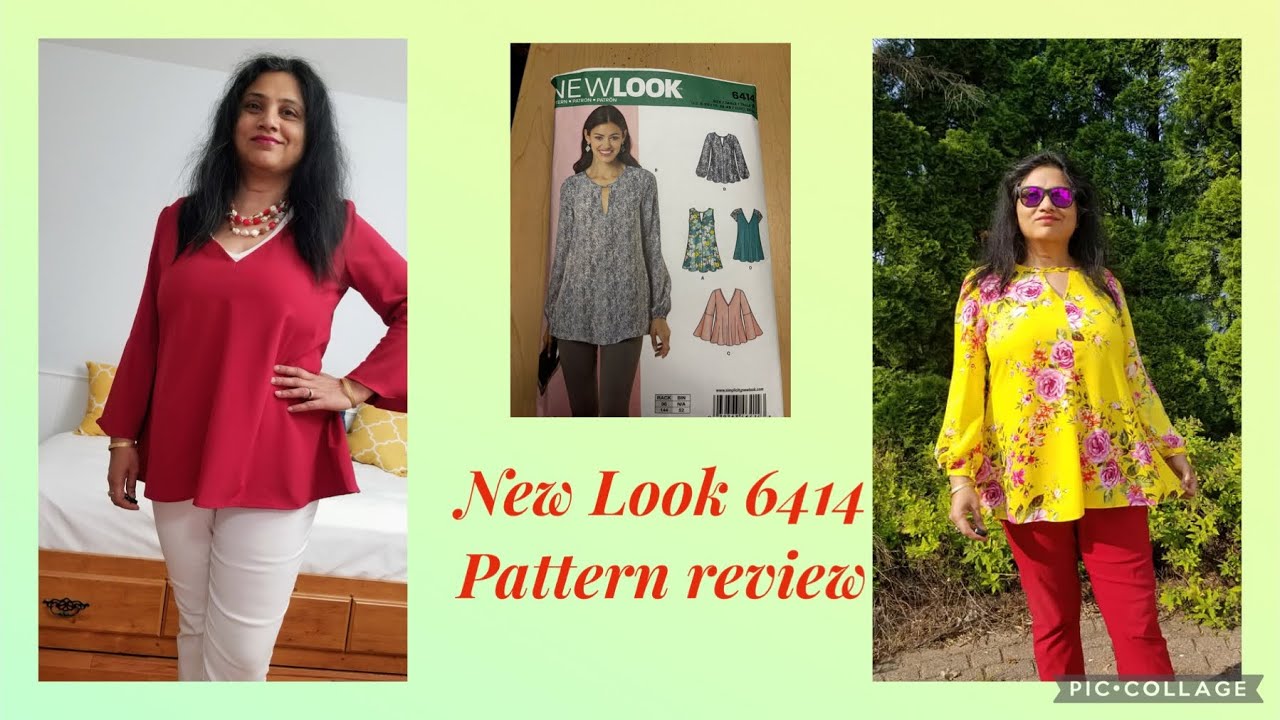 New Look 6414 easy blouse pattern review| Amazon fabric | Walmart ...