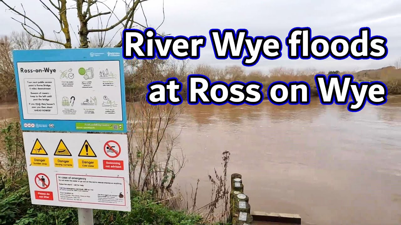 River Wye flooded at Ross on Wye and the John Kyrle Circular Walk - YouTube