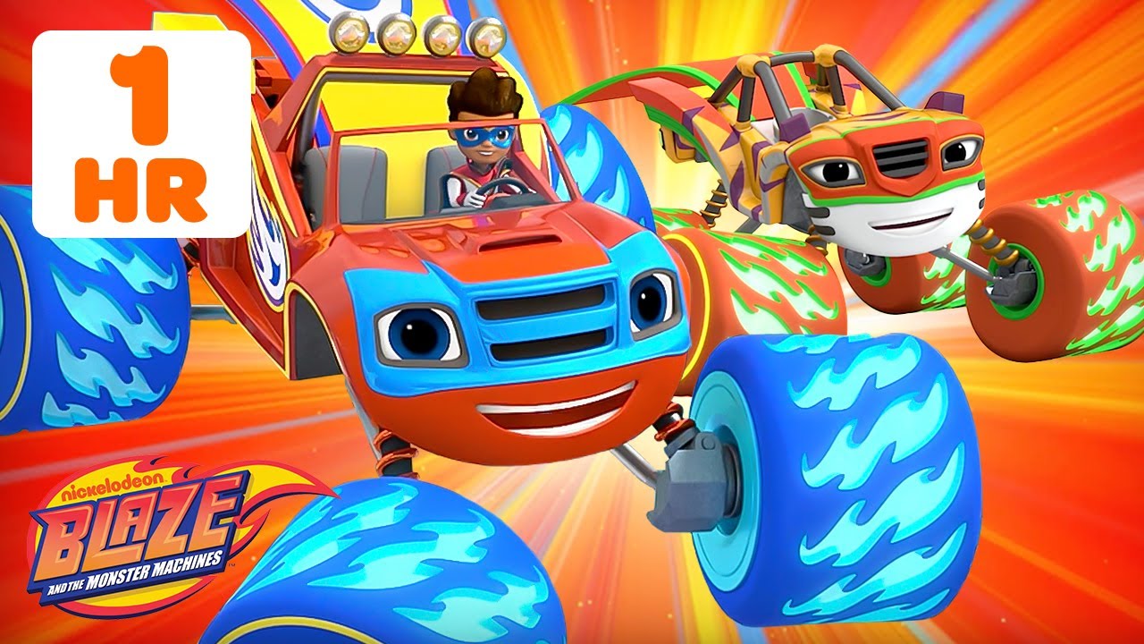 Superhero Blaze Adventures and Rescues! 🦸 w/ Stripes | 60 Minutes ...