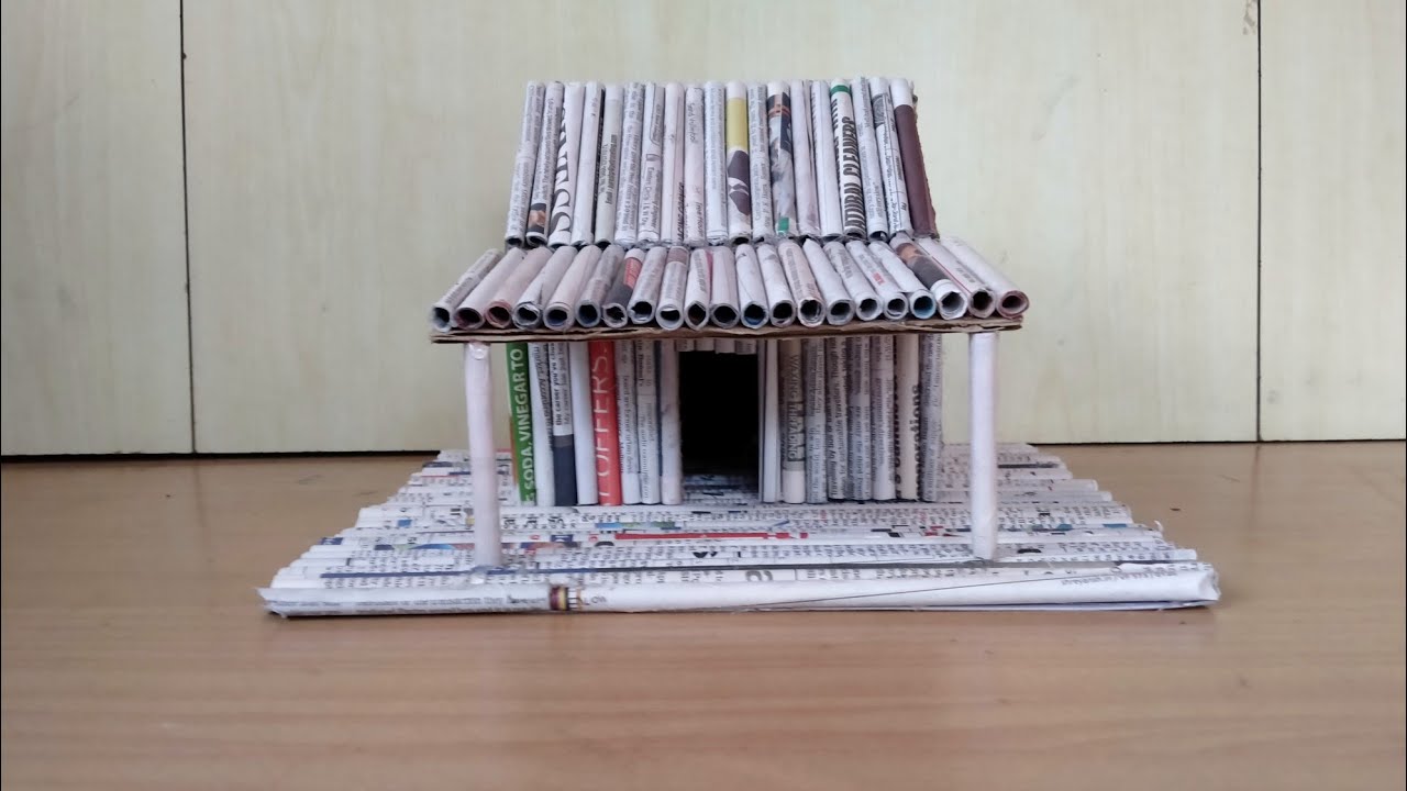 WOW! an amazing newspaper house....how to make at home easy....by The ...