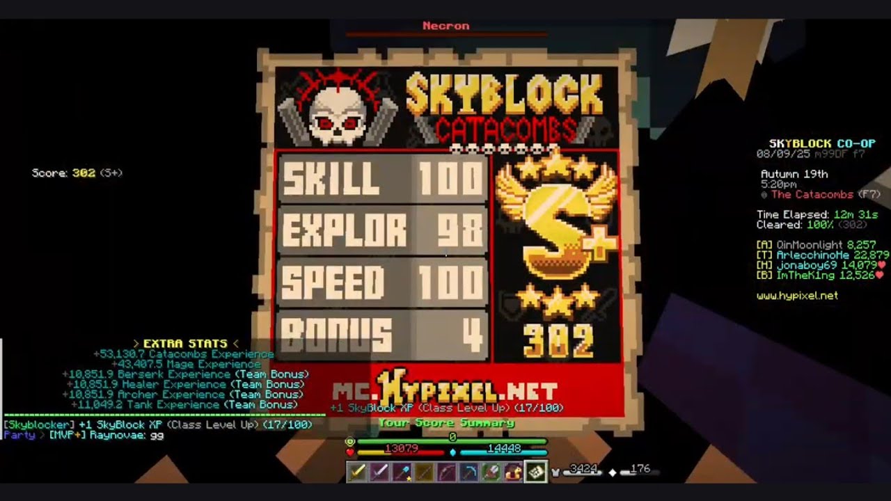 Minecraft hypixel skyblock dungeon Floor VII full showcase no death S+ ...