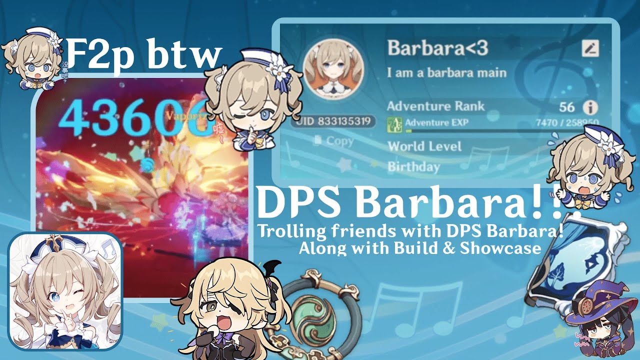 Trolling friends with DPS Barbara!!! { Build & Damage Showcase ...