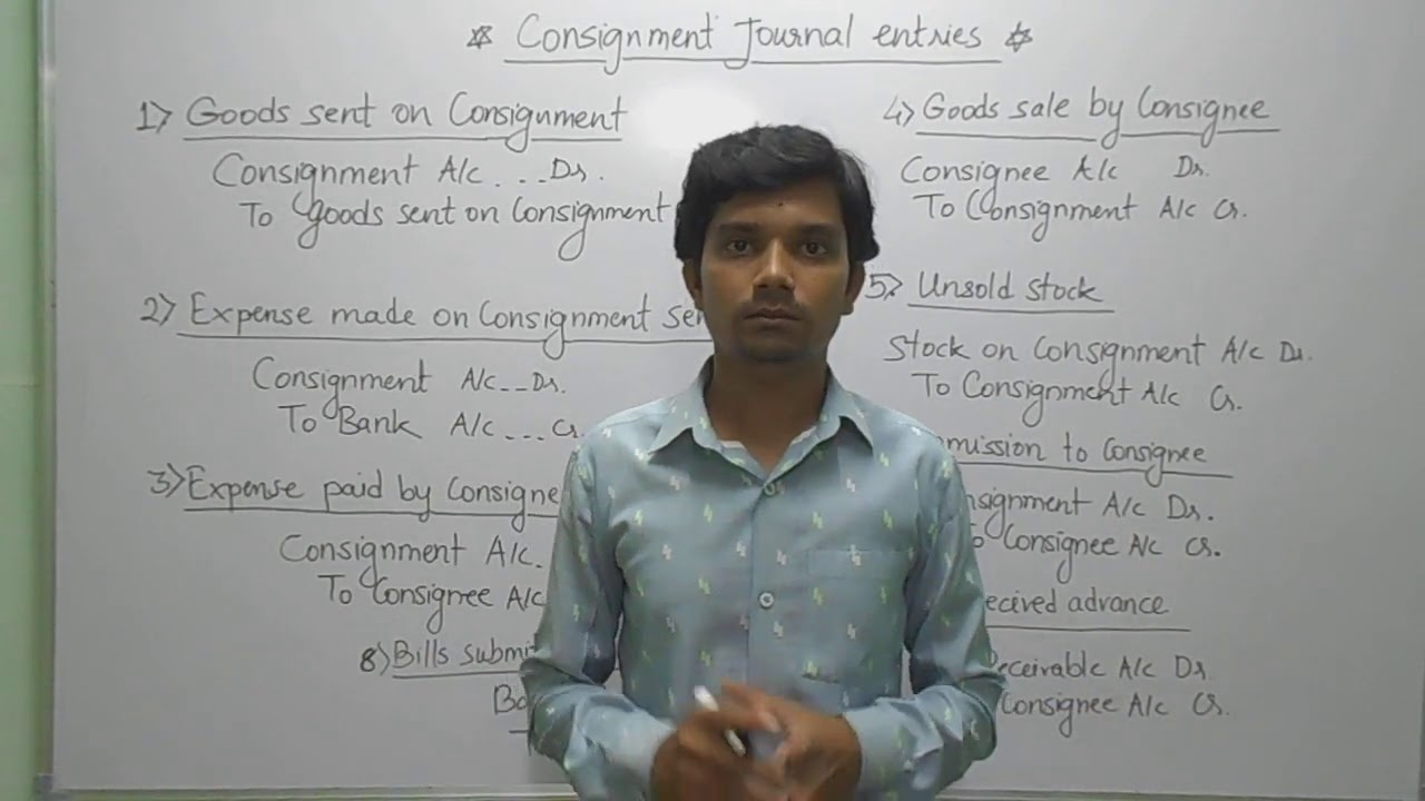 Consignment journal entries- example are available in description - YouTube
