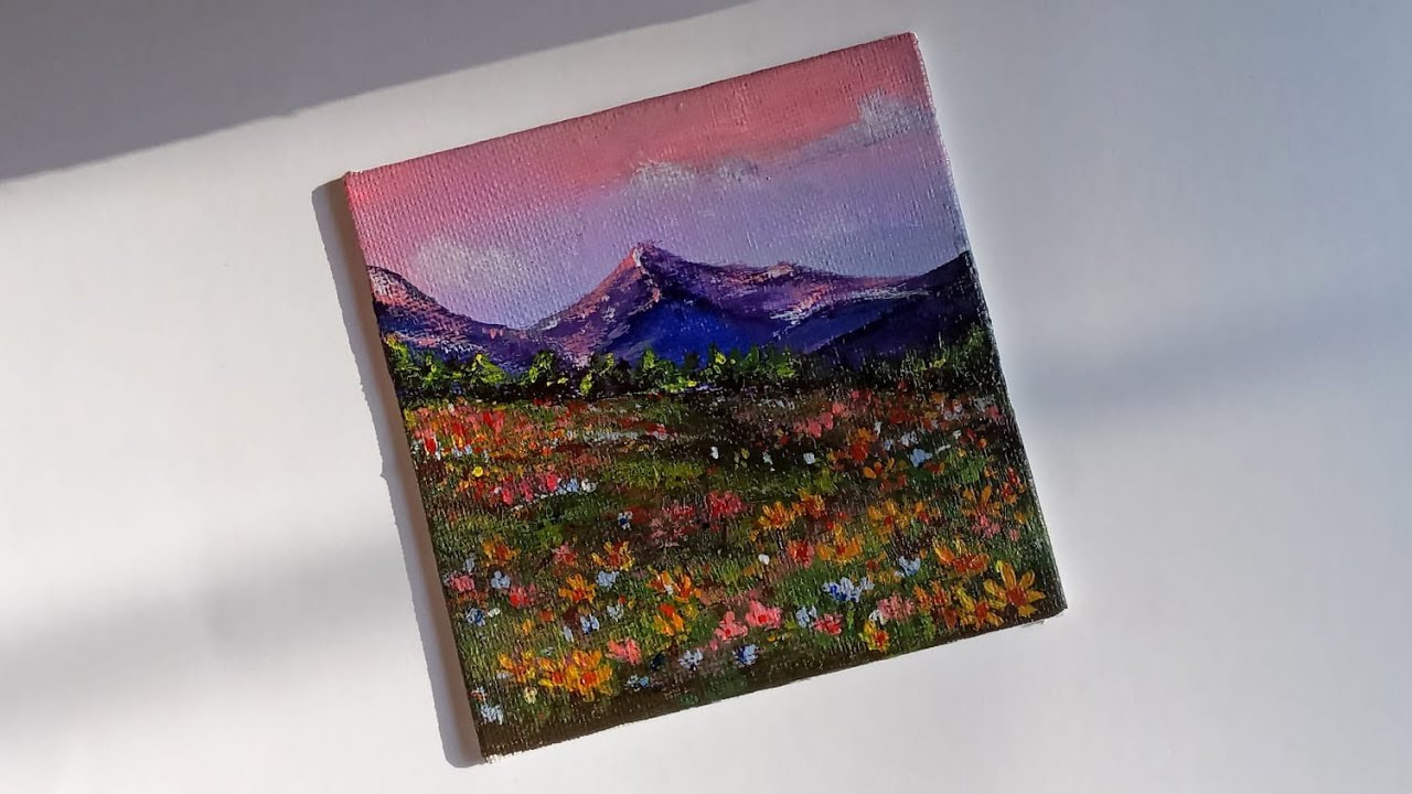 Landscape painting / Acrylic painting for beginners tutorial / Easy art ...