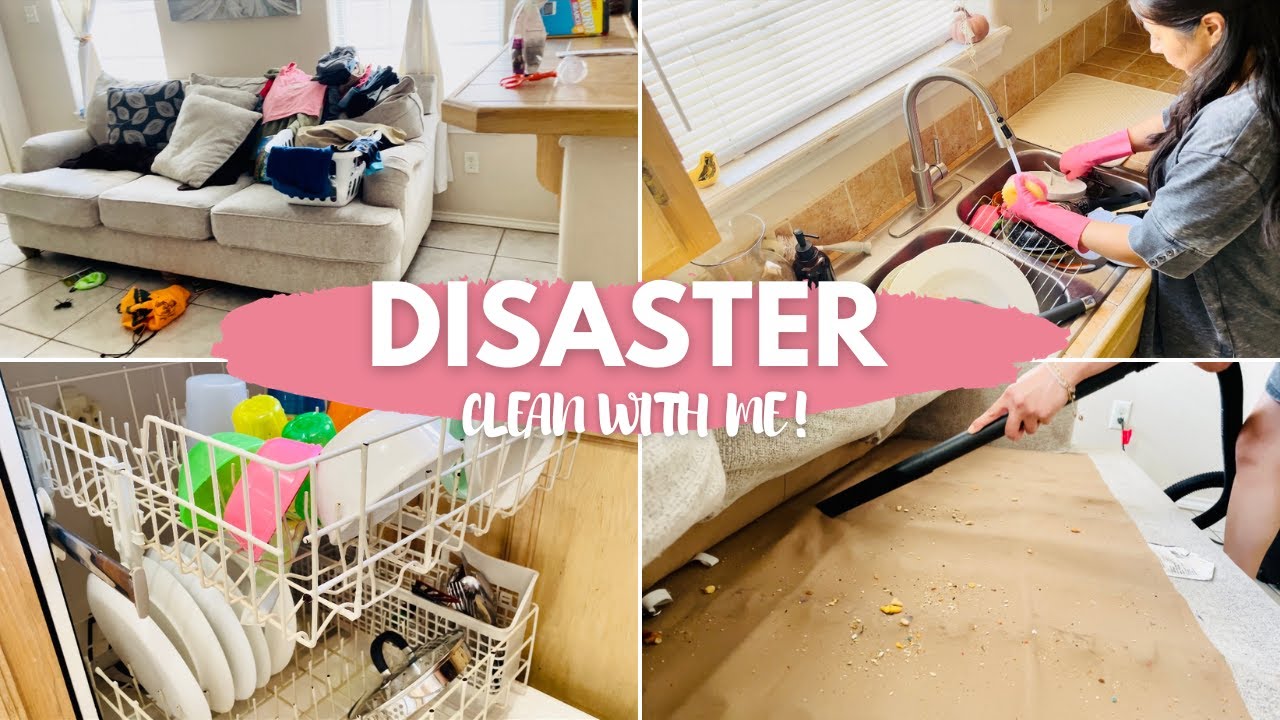 DISASTER CLEAN WITH ME AFTER STRUGGLING MENTALLY - YouTube